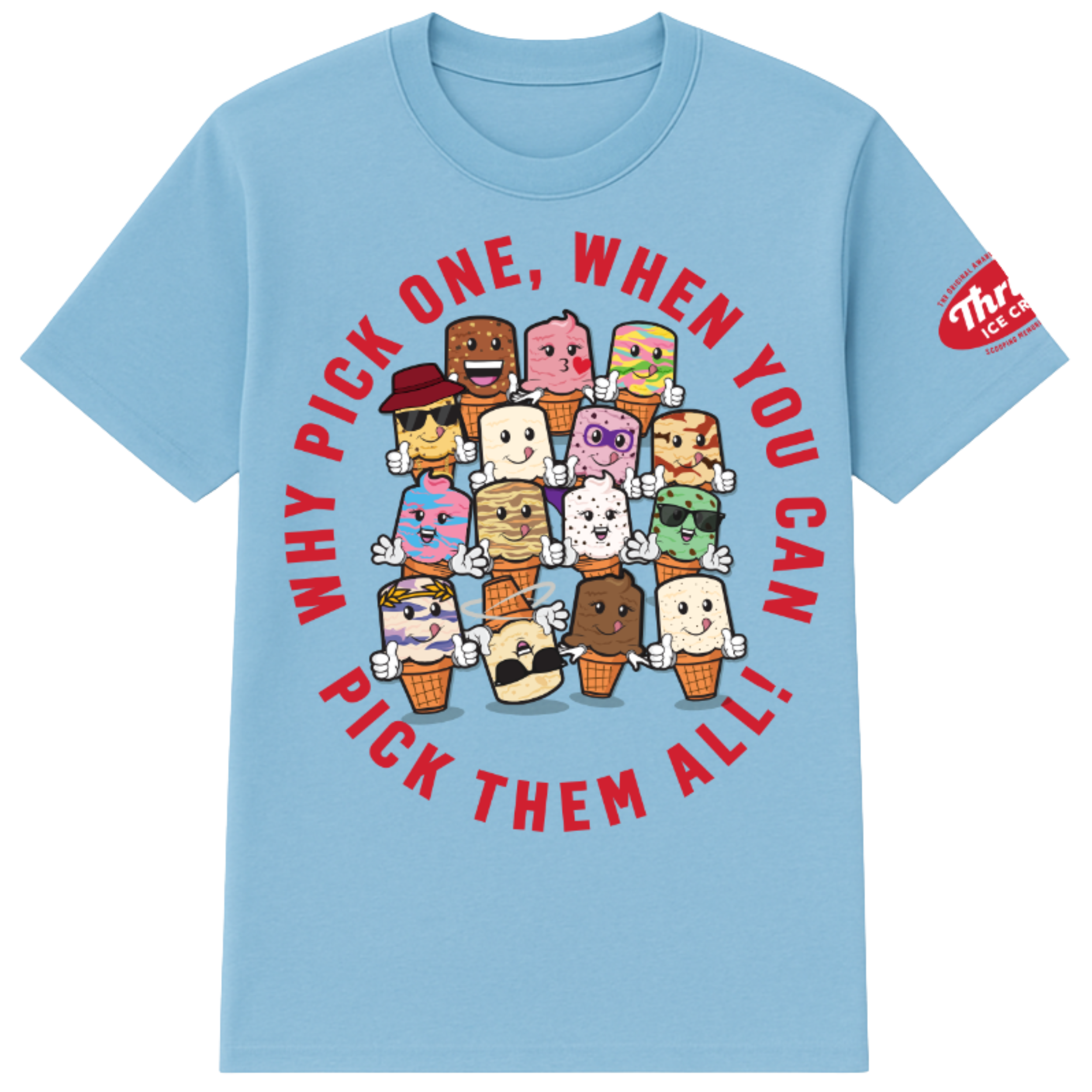 “Why Pick One?” Youth Tee – Thrifty Ice Cream Shop
