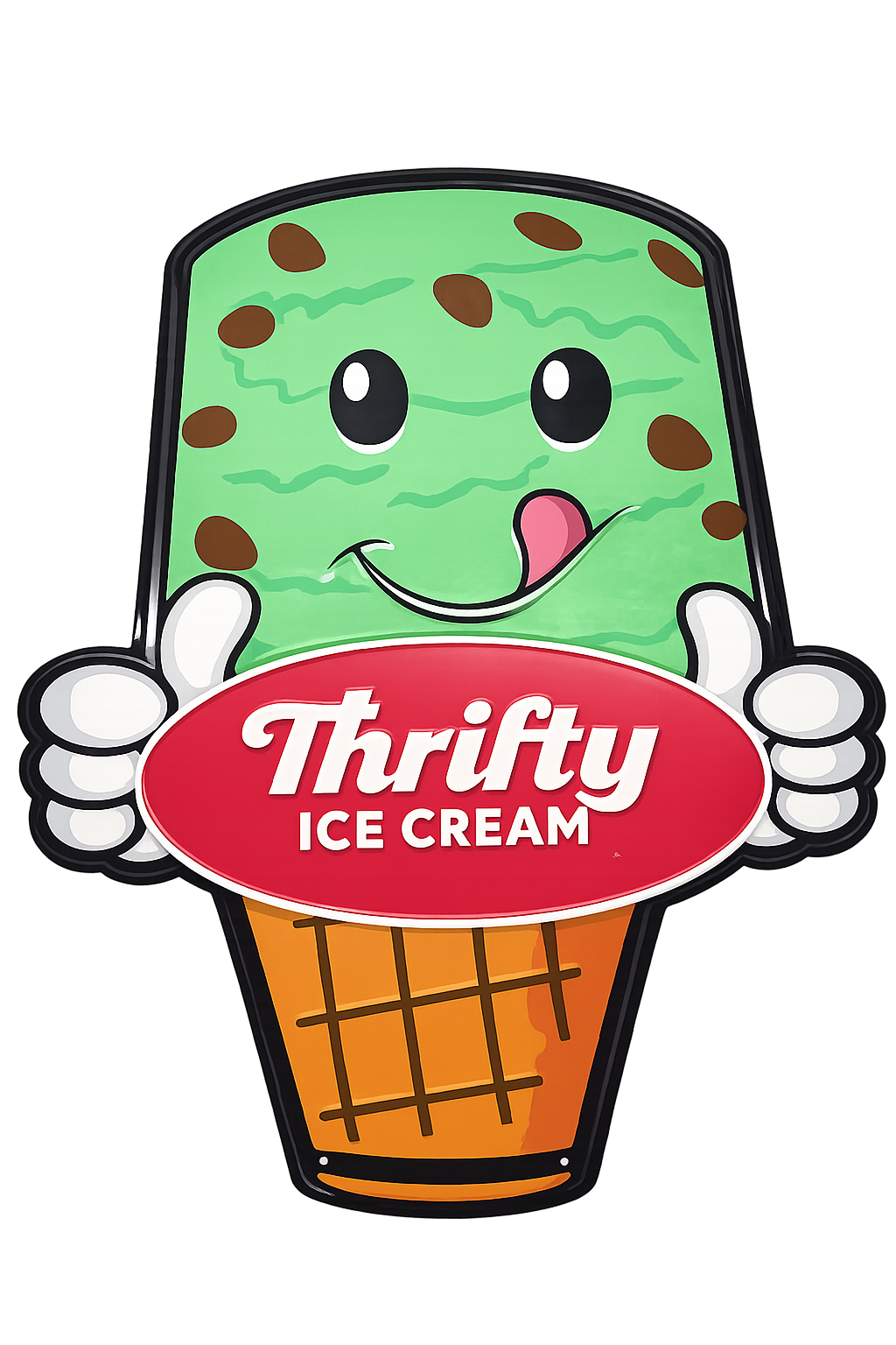 Mint Cone Boy Aluminum Sign – Thrifty Ice Cream Shop